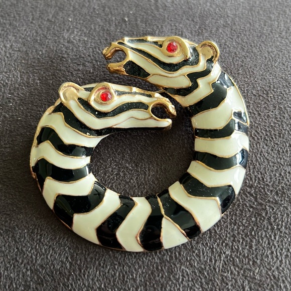 Unknown | Jewelry | Vintage Enamel Zebra Brooch | Poshmark